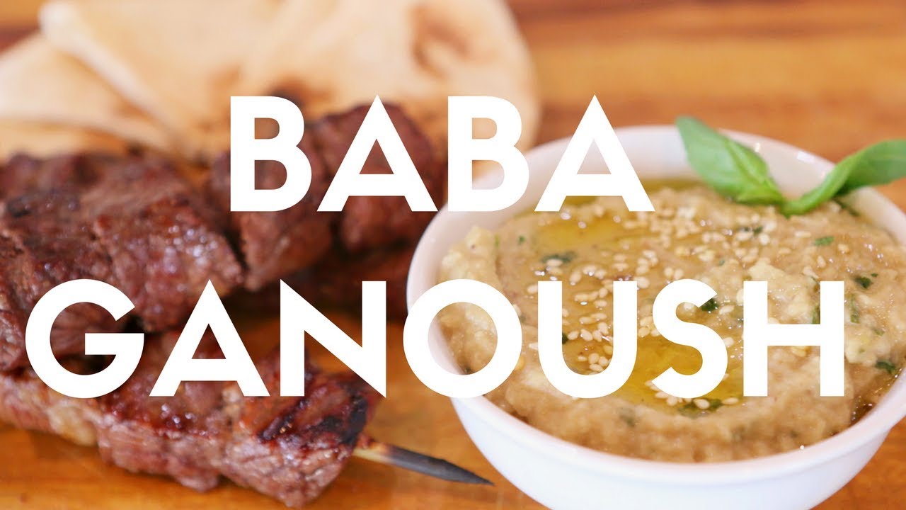 Baba Ganoush with Grilled Steak Kabobs Recipe - YouTube
