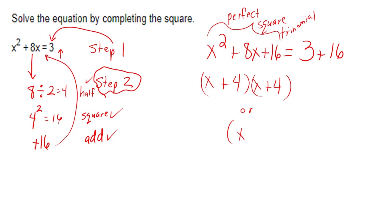 Quadratic Equations completing the square - YouTube