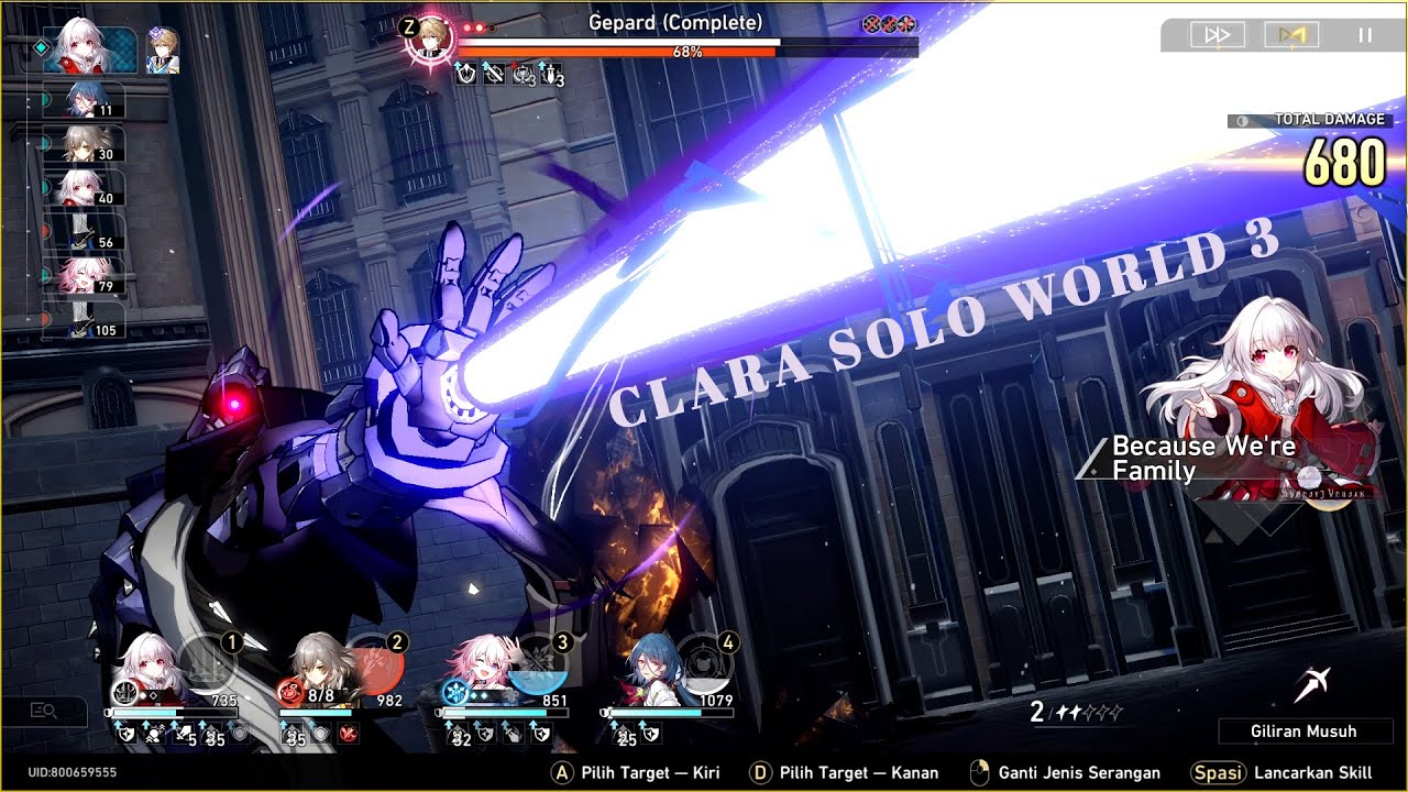 AUTO BATTLE CLARA CLEAR WORLD 3 (GEOPARD) with Elation Path | Honkai ...