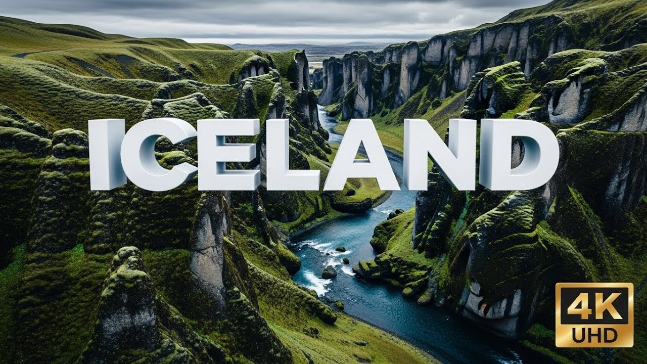 FLYING OVER ICELAND (4K Video UHD) - Calming Piano Music With Beautiful ...
