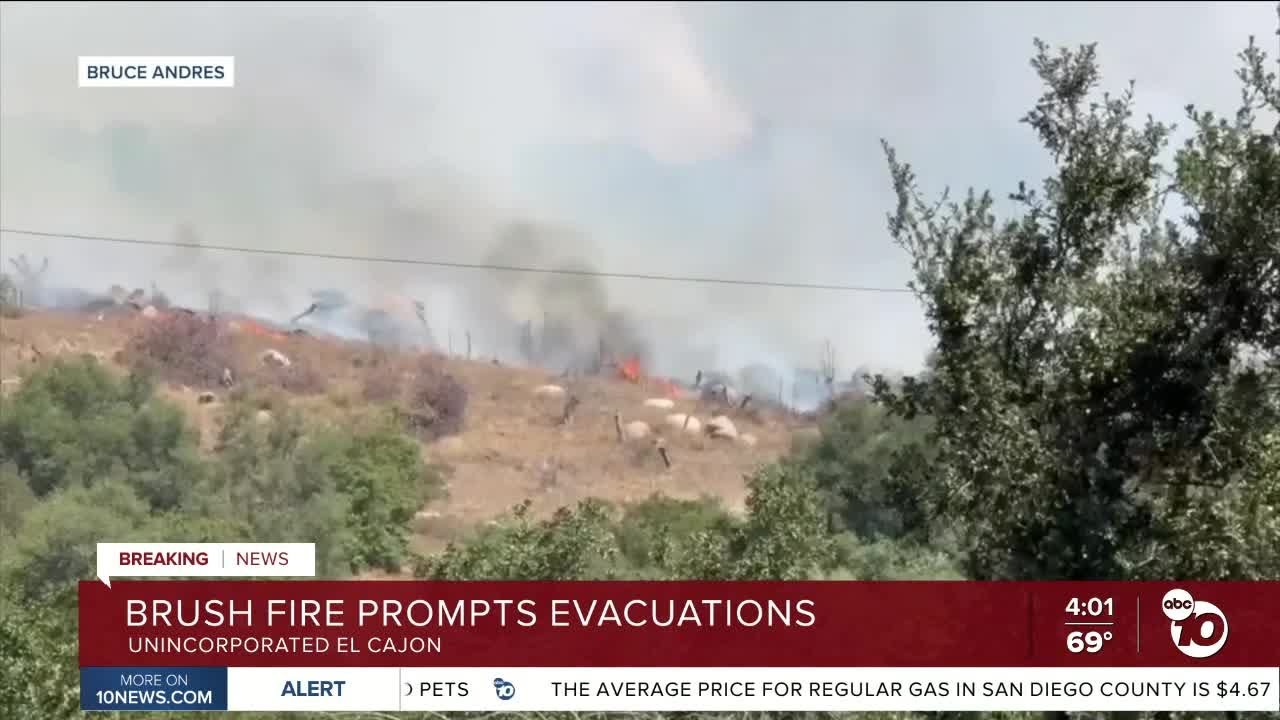 Hawick Fire burning in unincorporated El Cajon - YouTube