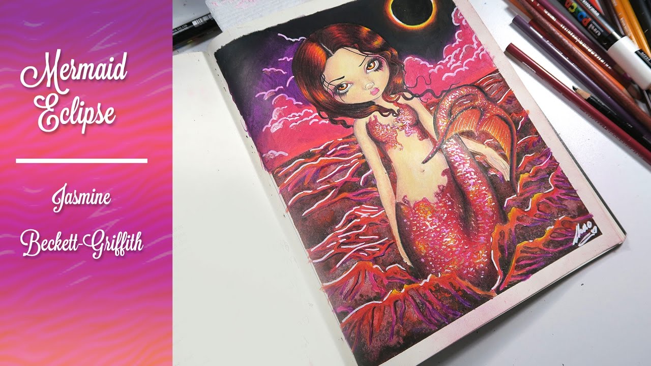{Adult Coloring Timelapse} Jasmine Becket-Griffith: Mermaid Eclipse ...