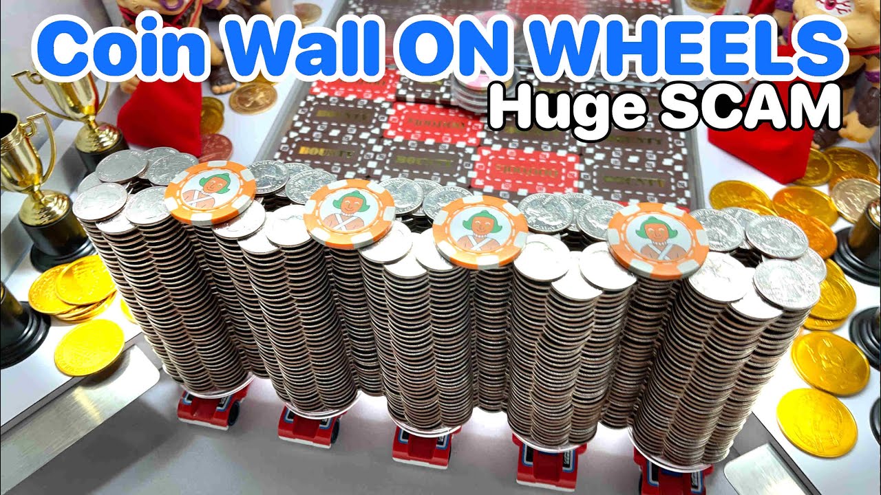 COIN WALL ON WHEELS Playing the High Limit Coin Pusher and GETTING ...