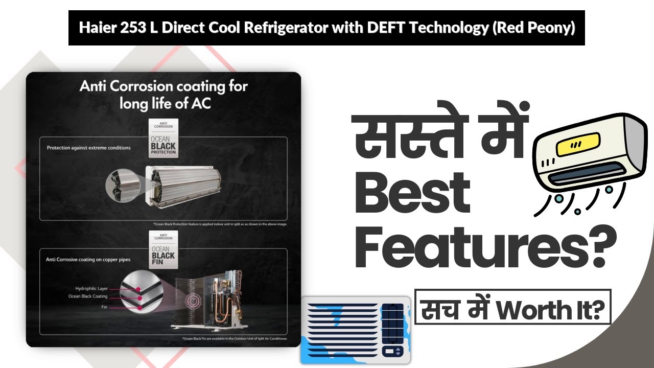Haier 253 L Direct Cool Refrigerator with DEFT Technology (Red Peony) Review in Hindi | Features ...