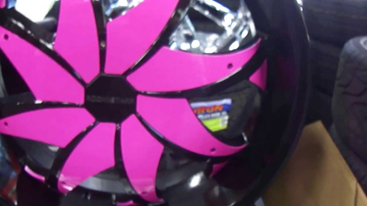 HILLYARD CUSTOM RIM&TIRE TIRE CUSTOM PAINTED BLACK &PINK RIMS IN NOW ...