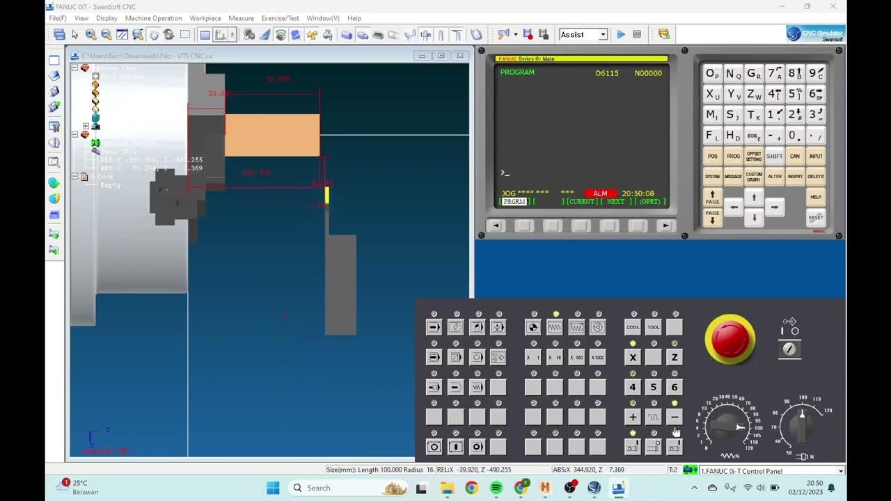 Simulasi CNC Turning Software Swansoft - YouTube
