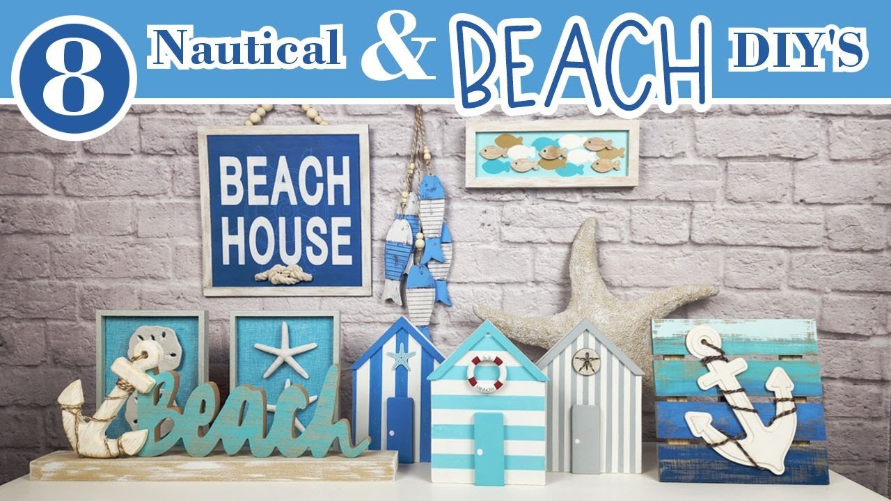 8 BEACH THEMED/NAUTICAL DIYs using new DOLLAR TREE Shore Living decor ...