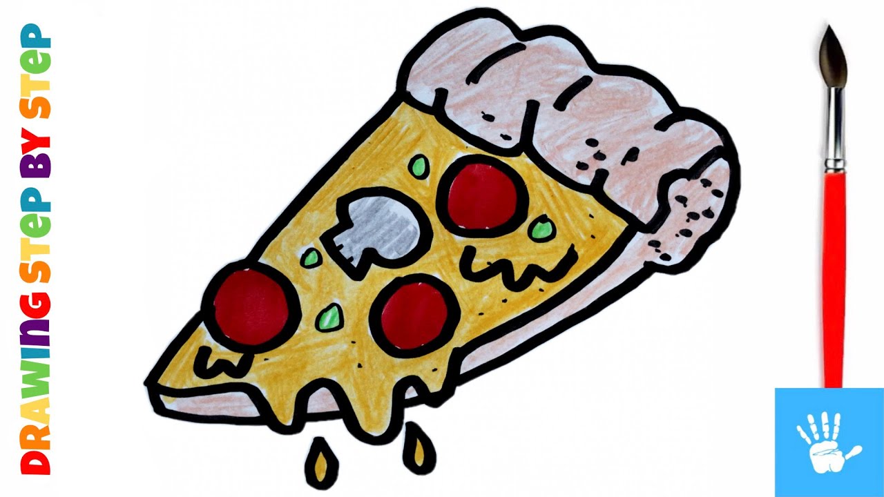 How To Draw a Slice of Pizza for Children - YouTube