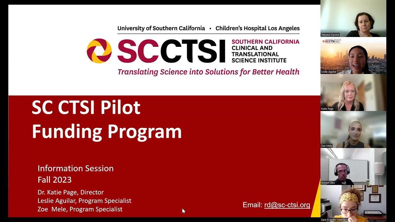 SC CTSI Pilot Funding Program info session - YouTube