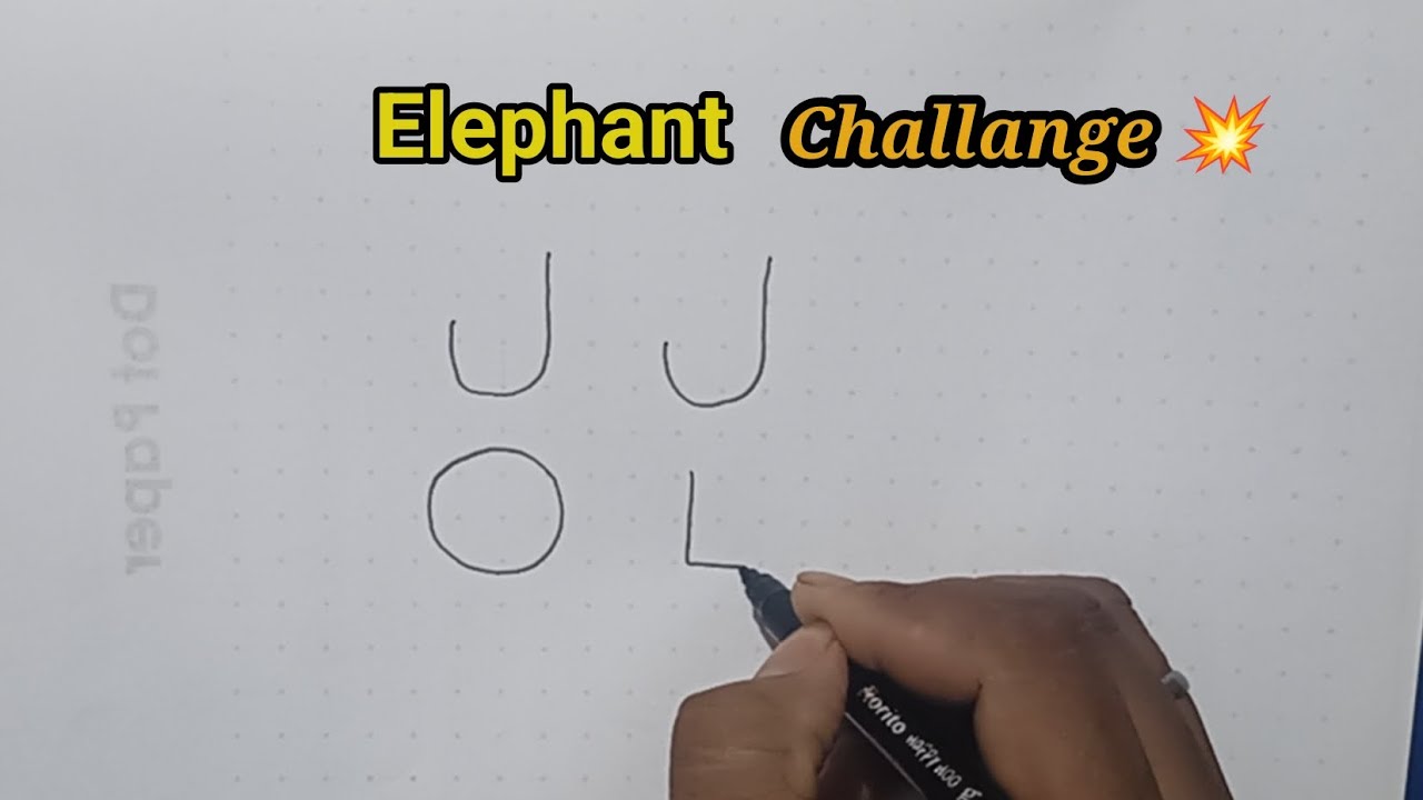 how to draw an happy elephant easy | challange | best drawing 🥰 ...