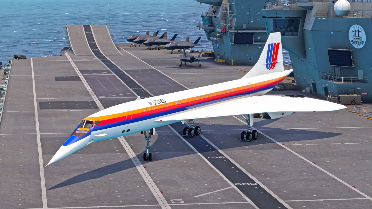 Insane Skills Pilot! Concorde United Airlines Takeoff From An Aircraft ...
