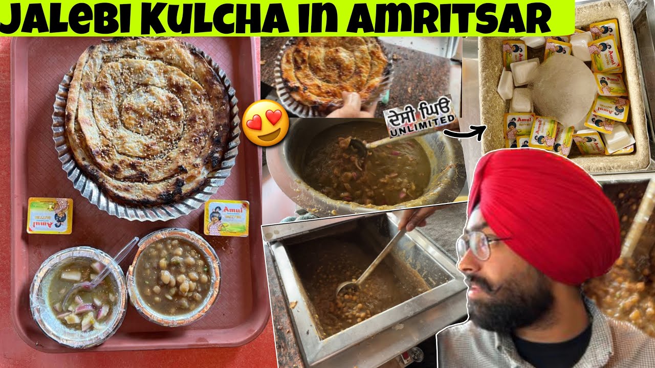 Jalebi KULCHA in AMRITSAR😍* Unlimited DESI GHEE😱* Only 1 In Amritsar ...