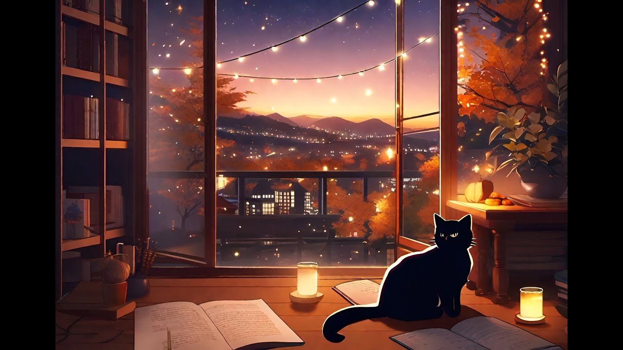 Autumn Apartment City View Lofi Ambiance | Perfect for Study or Sleep ...