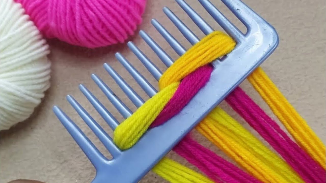 Super Easy 3 Beautiful Woolen Yarn Flower making ideas with Hair Comb ...