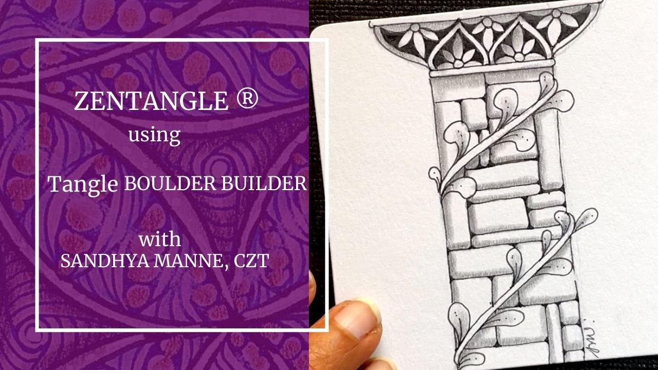 Zentangle® Mini Project with Tangle BOULDER BUILDER, beginners tutorial - YouTube