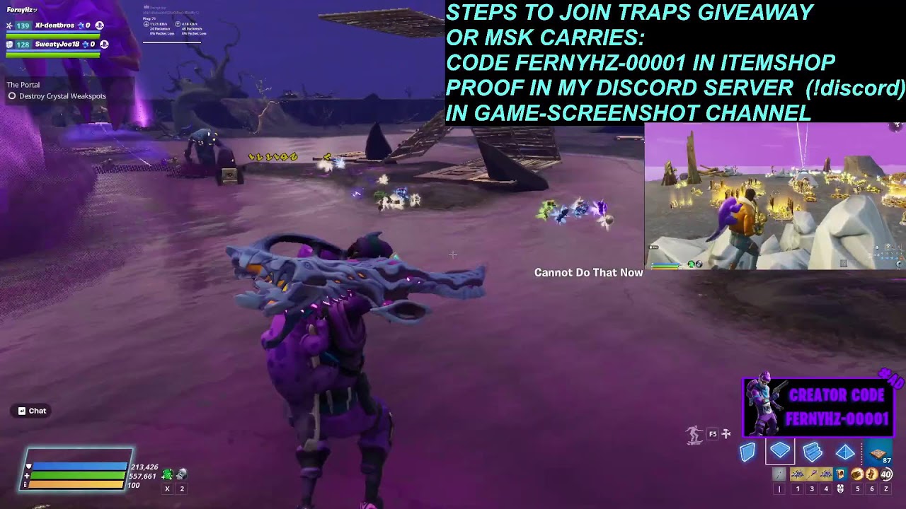 🟪🟥🟩⬛️- FORTNITE BR AND STW | TRAPS GIVEAWAY + MSK CARRIES FOR CODE ...
