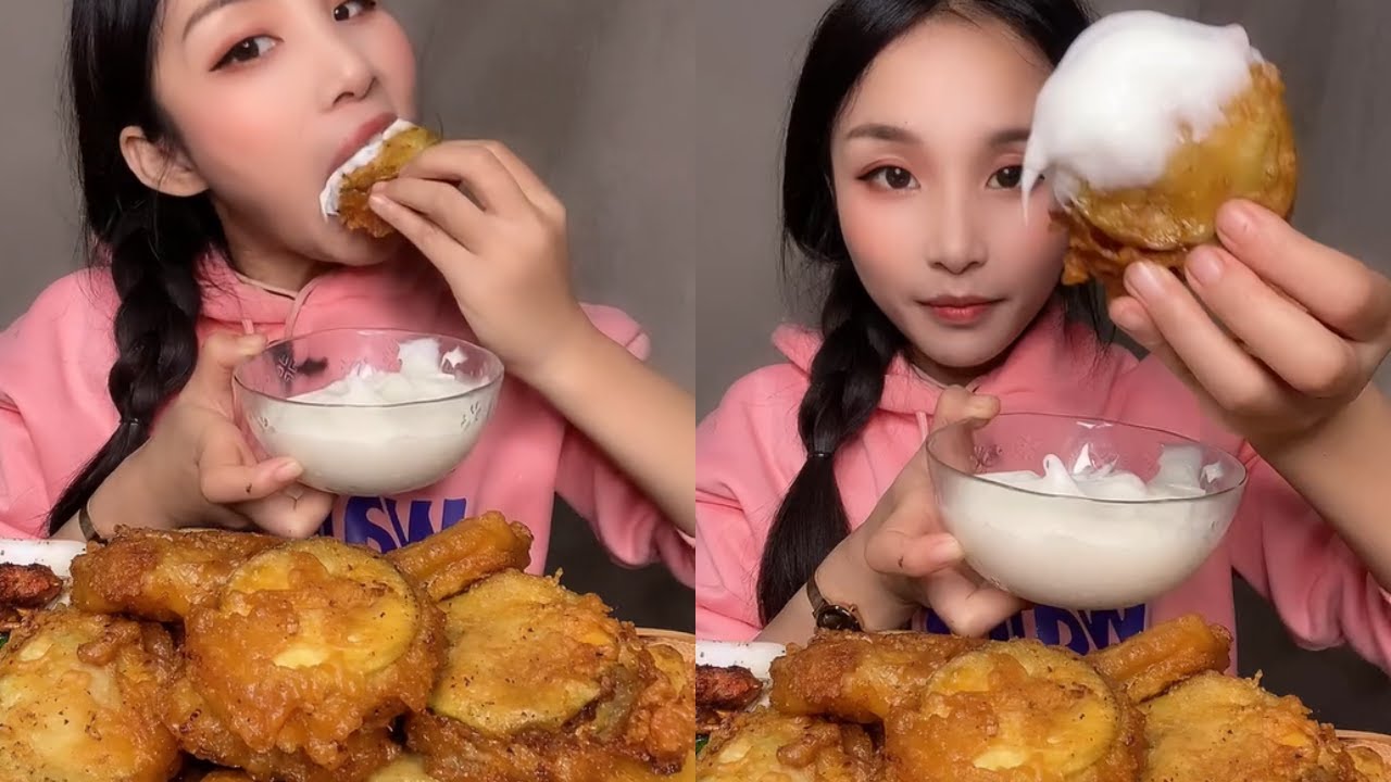 Delicious Fried Stuffed Eggplant Eating Mukbang ASMR Eating Sound 🍰 ...