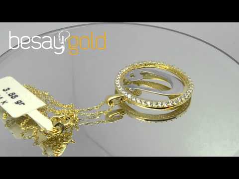 Beyaz Altın Vav Harfi Kolye  14 ayar altın