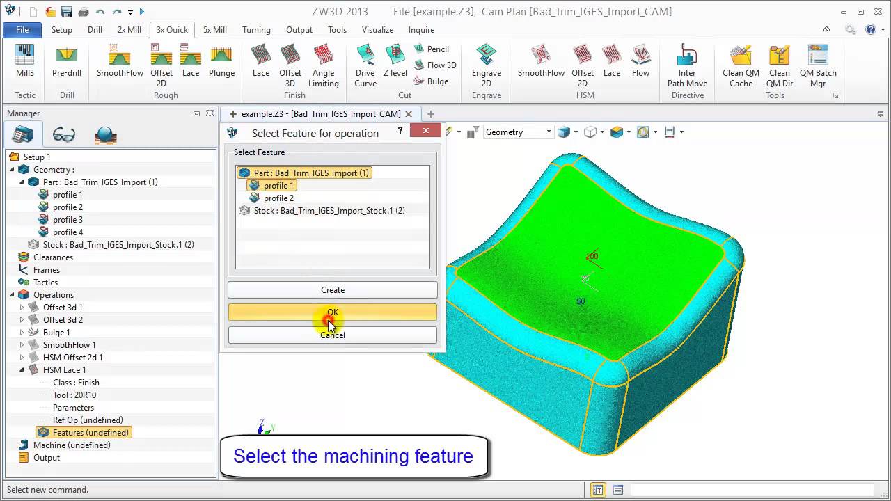 3 Axis Milling - 16. HSM Lace Cut Operation - YouTube