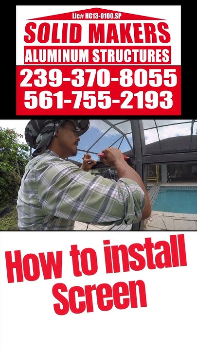 How to install screen on pool enclosure. #construction - YouTube