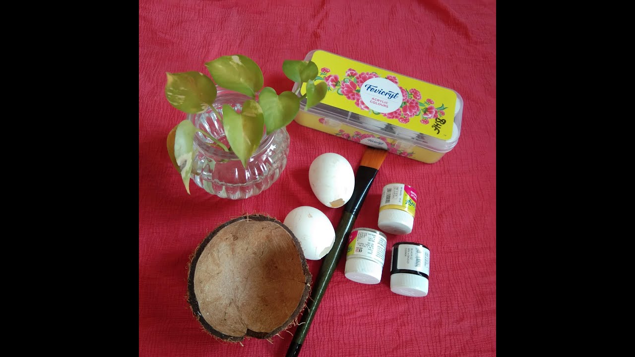 DIY/How to make waste egg shell craft/Coconut shell craft/தேங்காய் ...