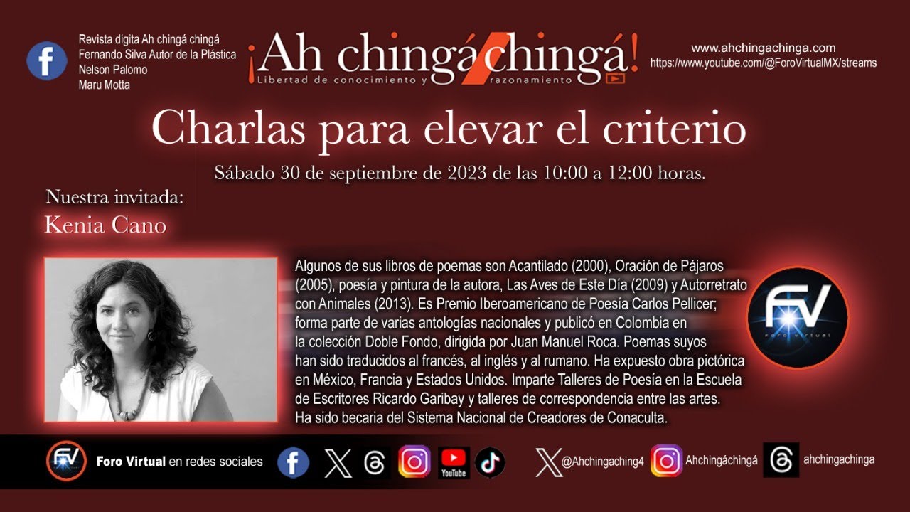 Charla con la poeta Kenia Cano #Charlasparalevarelcriterio - YouTube