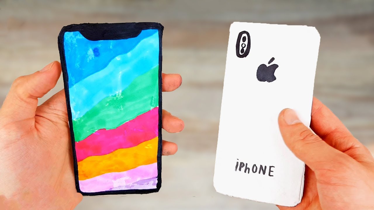 DIY IPHONE X FROM CARDBOARD OR PAPER | BROHACKER - YouTube