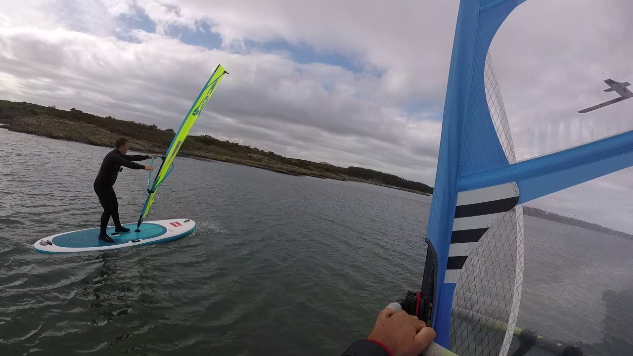 Windsurf lesson Anglesey beginners gybe, Four Mile Bridge, Trearrdur ...