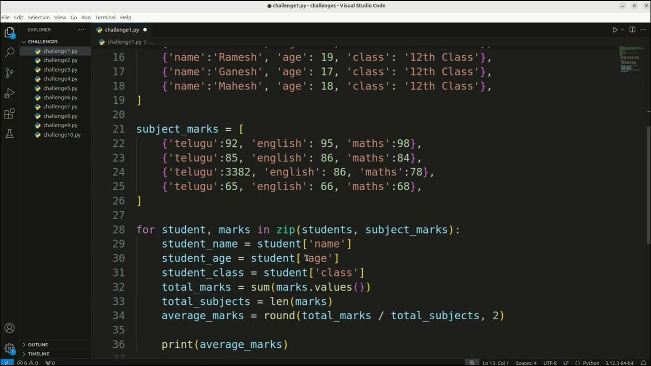 Generate Student Report Card in Python | Using Lists & Dictionaries - YouTube