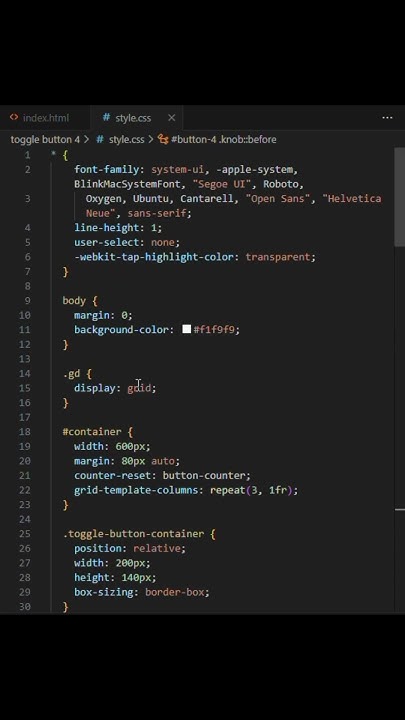 Make Toggle Button Part 4 By Using Html And Css Csshtml Coding 1582