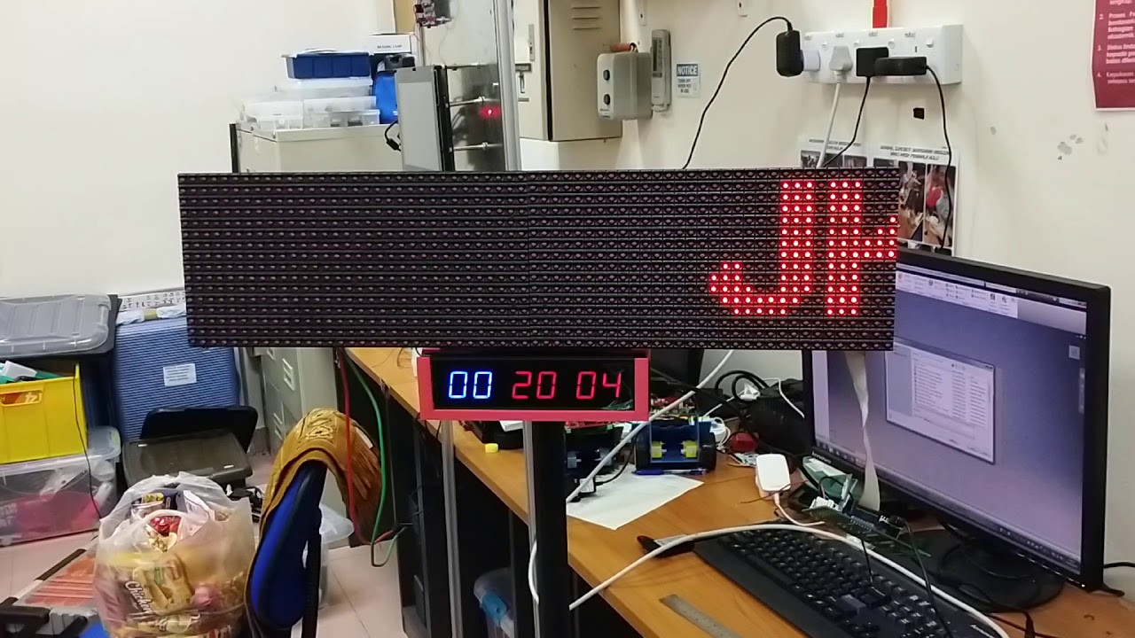 dmd display scrolling text - YouTube