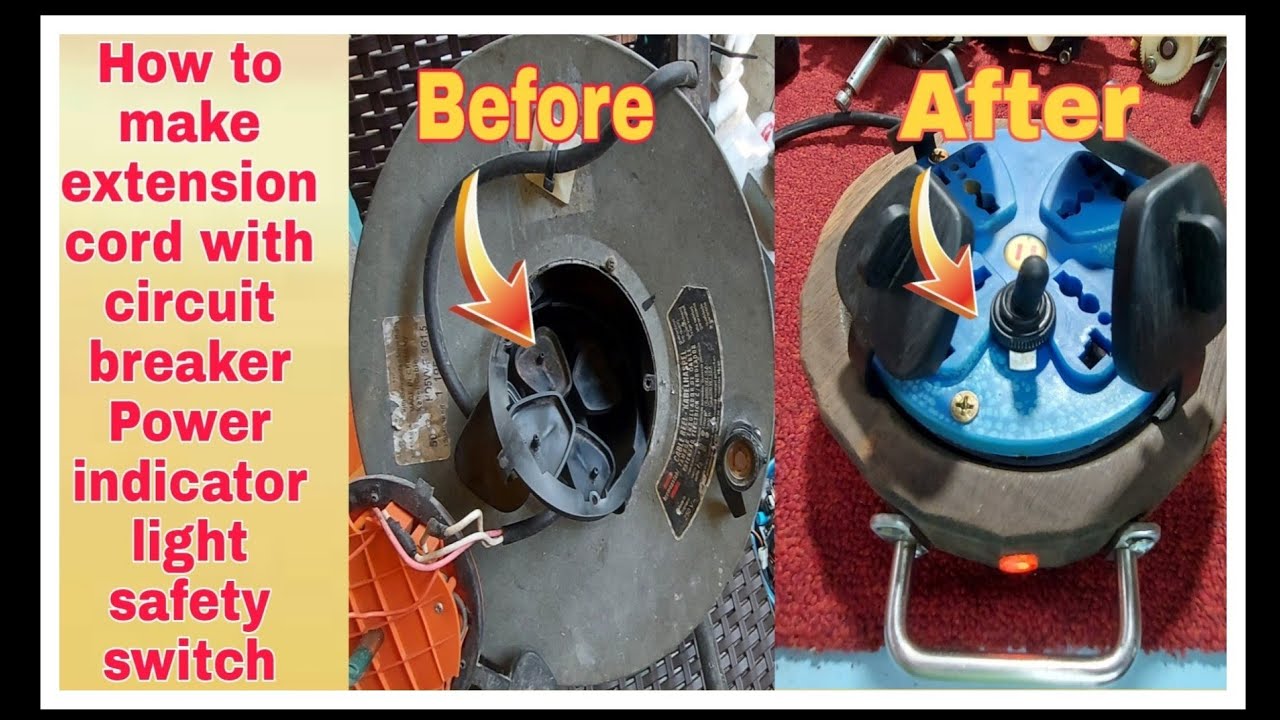 HOW TO MAKE DIY EXTENSION CORD WITH CIRCUIT BREAKER POWER INDICATOR ...