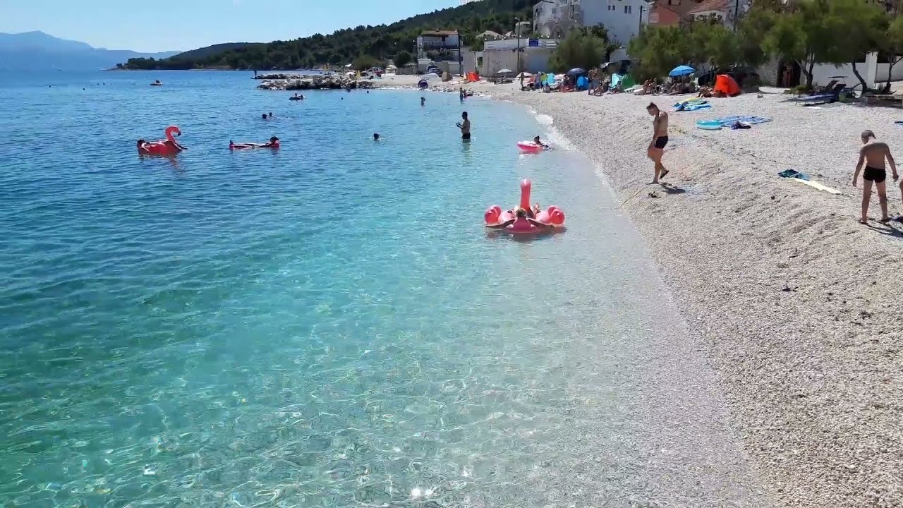 Slatine Čiovo beach - Dalmatia, Croatia - YouTube