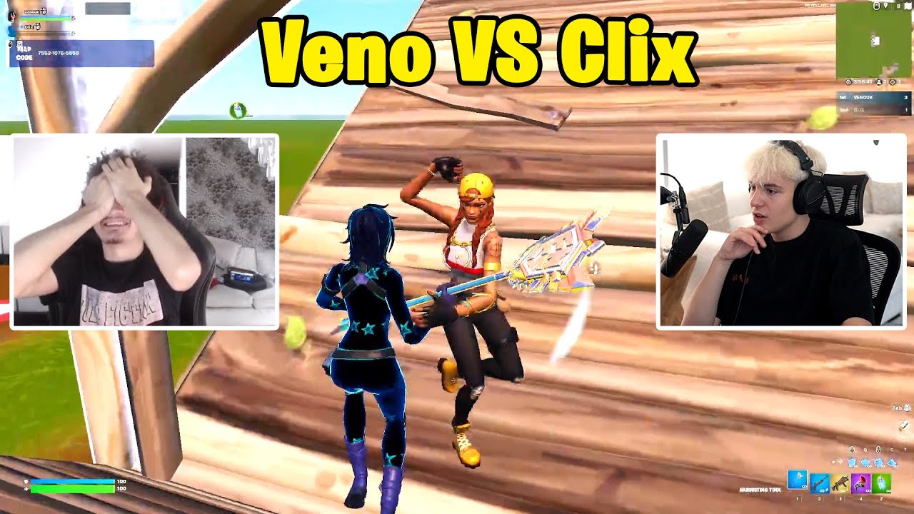 Veno Vs Clix 1v1 Toxic Buildfights Youtube