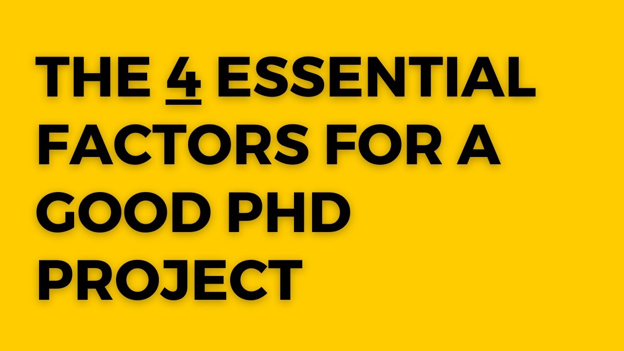 What makes a good PhD research project? - YouTube