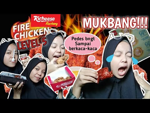 MUKBANG FIRE CHICKEN RICHEESE FACTORY LEVEL 5 || PEDES BANGET