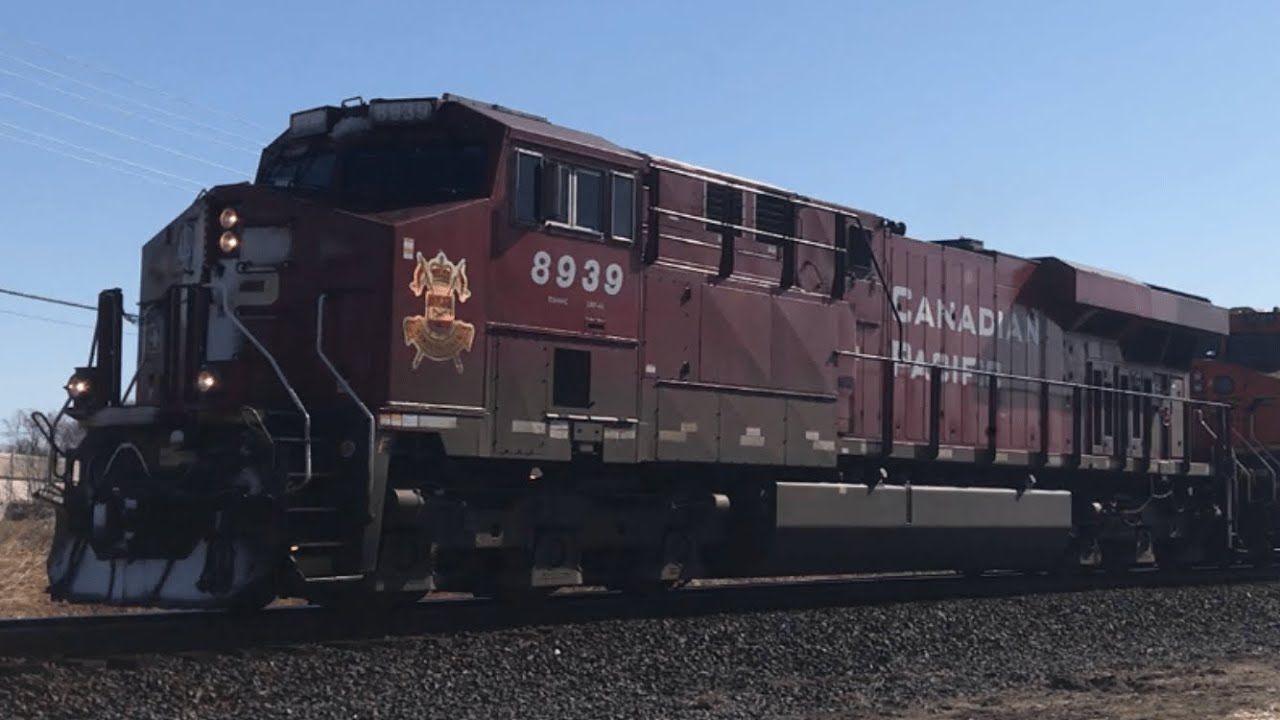 CP 8939 Strathcona Sticker Unit leading train out of humbolt - YouTube