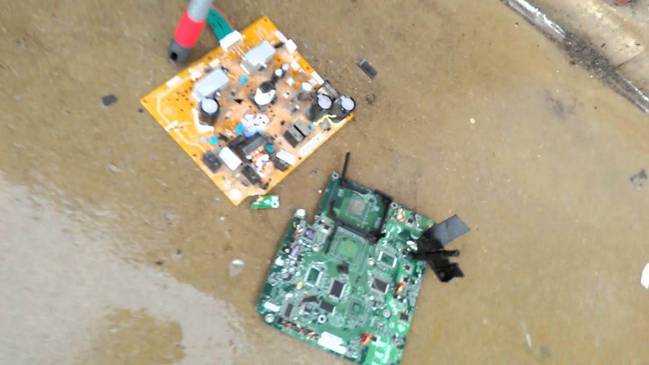 Computer motherboard smash - YouTube