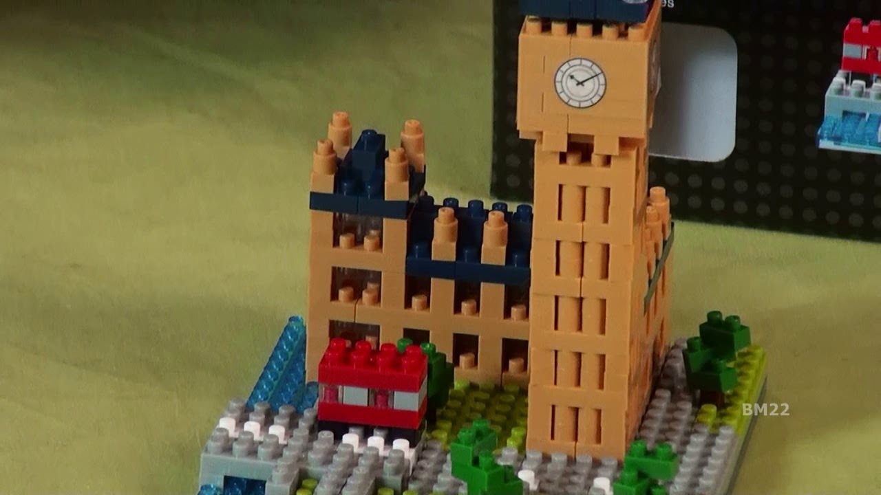 Nano Block Micro Brick Big Ben Brick set NBH029 Toy Review - YouTube