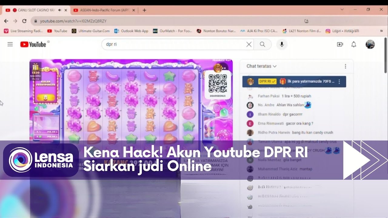Kena Hack! Akun Youtube DPR RI Siarkan judi Online - YouTube