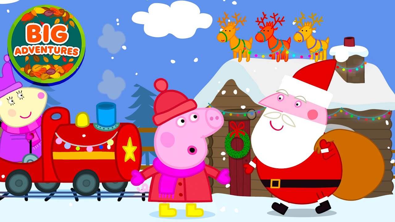 Peppa Pig Rides a Toy TRAIN to Santa’s Grotto! 🚂 Big Christmas ...