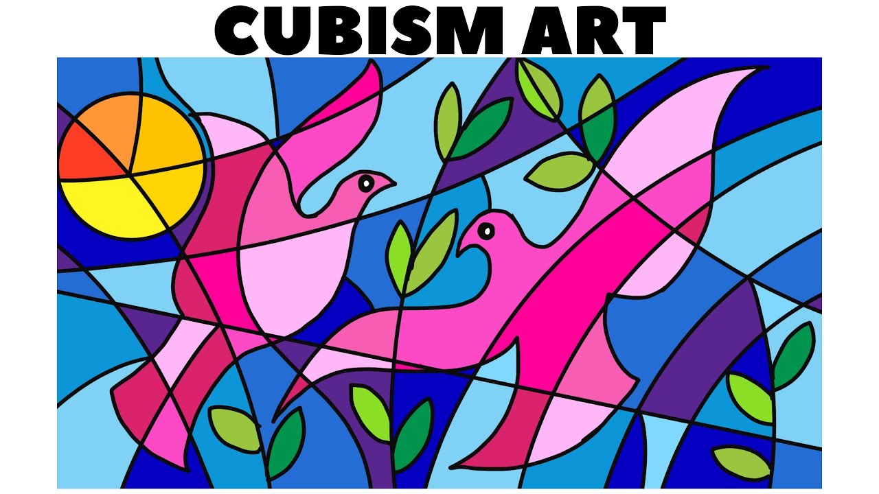 How to draw birds in Cubism | Learn cubism art lesson step by step ...