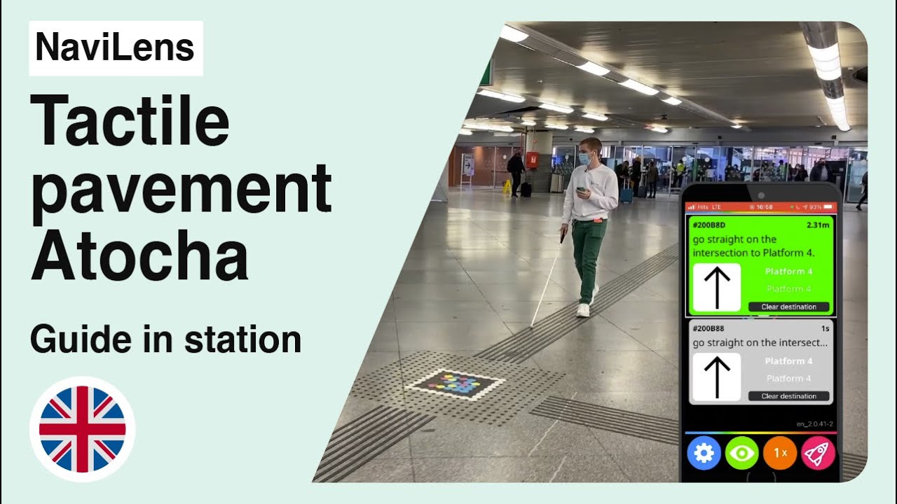 Guide with NaviLens in Atocha´s Tactile Pavements. - YouTube