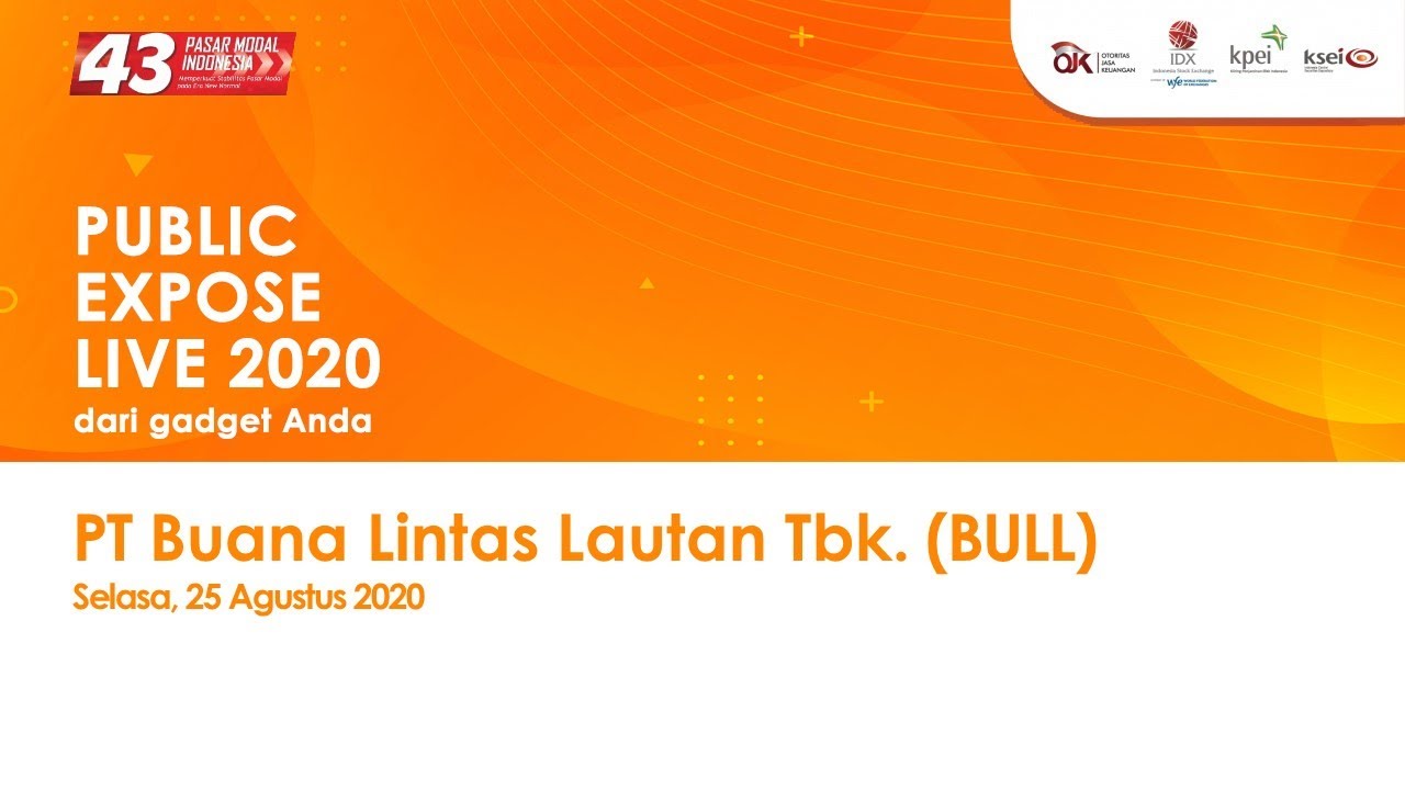 Public Expose Live 2020 - PT Buana Lintas Lautan Tbk. (BULL) - YouTube
