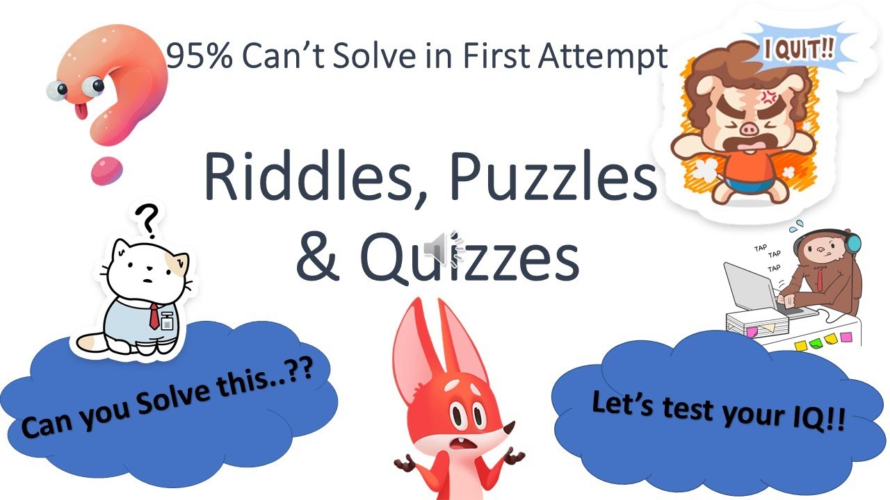 #1- Riddles Puzzles Quizzes for Intelligent Thinking |95% People Can't ...