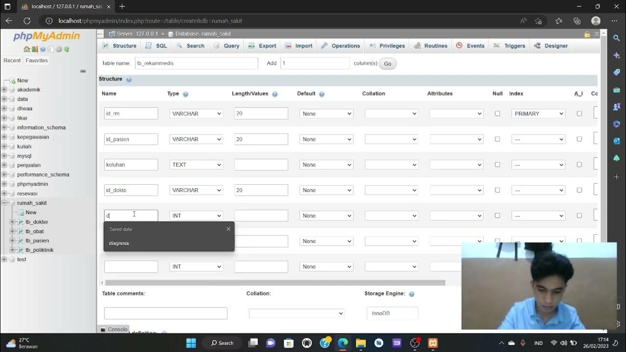 Database rumah sakit menggunakan MySQL - YouTube