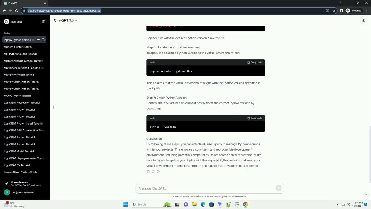 pipenv use python version - YouTube