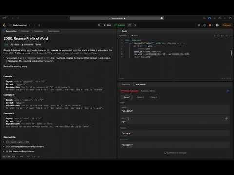 Leetcode 2000. Reverse Prefix of Word - YouTube