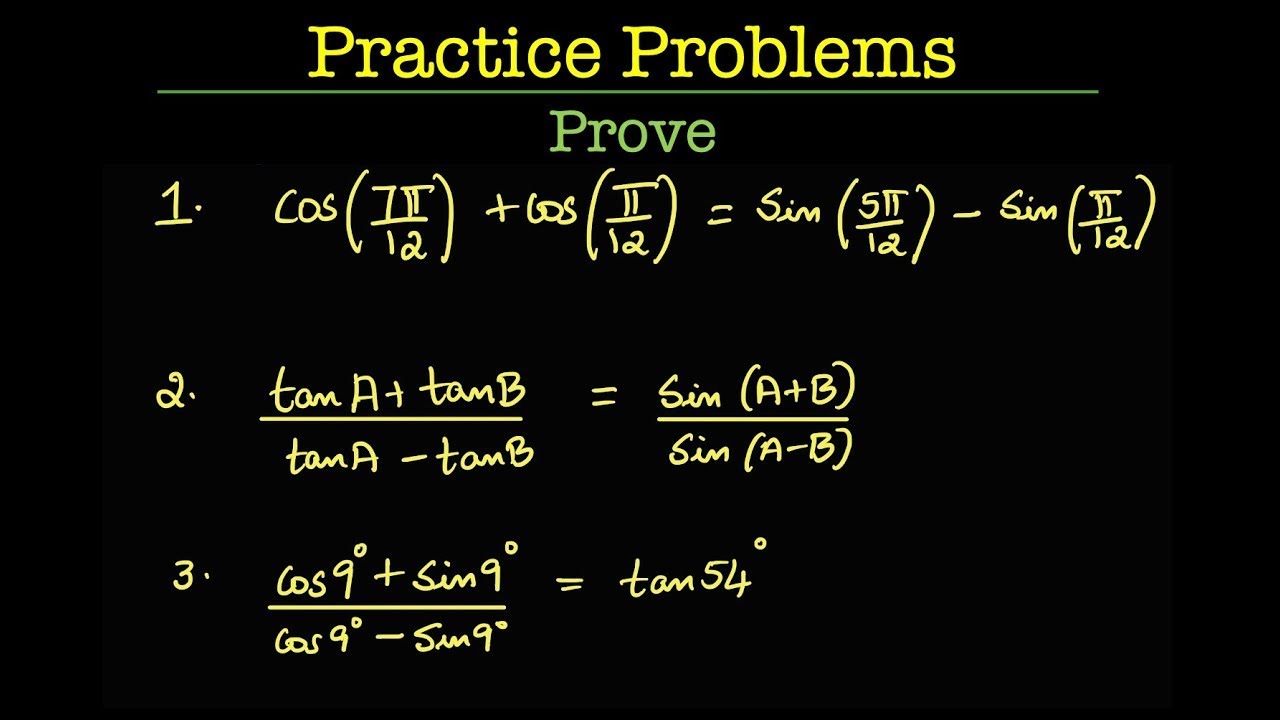 10. Application of Sum and Difference Formulas of Trigonometric ...