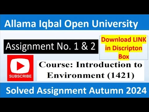 ⏩ AIOU Code 1421 Solved Assignment No.1 & 2 Autumn 2024 || Subject: Introduction To Environment ...
